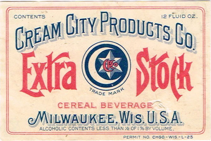 Item #91097 1925 Extra Stock Cereal Beverage Label WI344-15