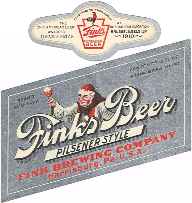 Item #23919 1934 Fink's Beer Label PA35-24