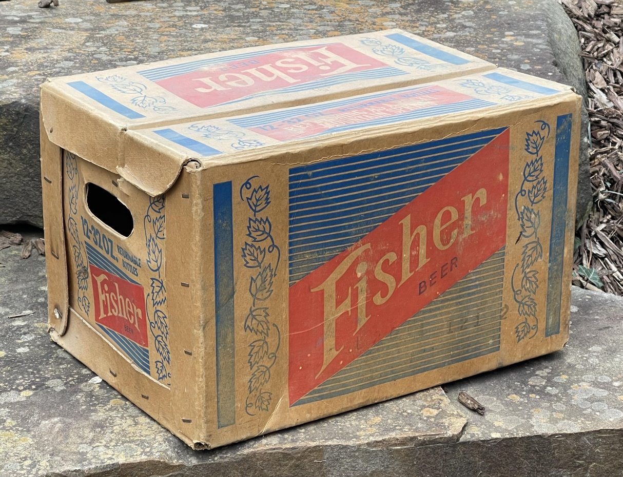 Item #104777 1960 Fisher Beer 12 Quarts Case Box