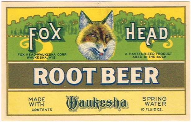 Item #20088 1920 Fox Head Root Beer Label WI514-24