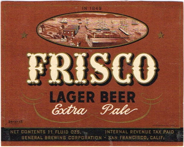 Item #91369 1940 Frisco Lager Beer Label WS38-11