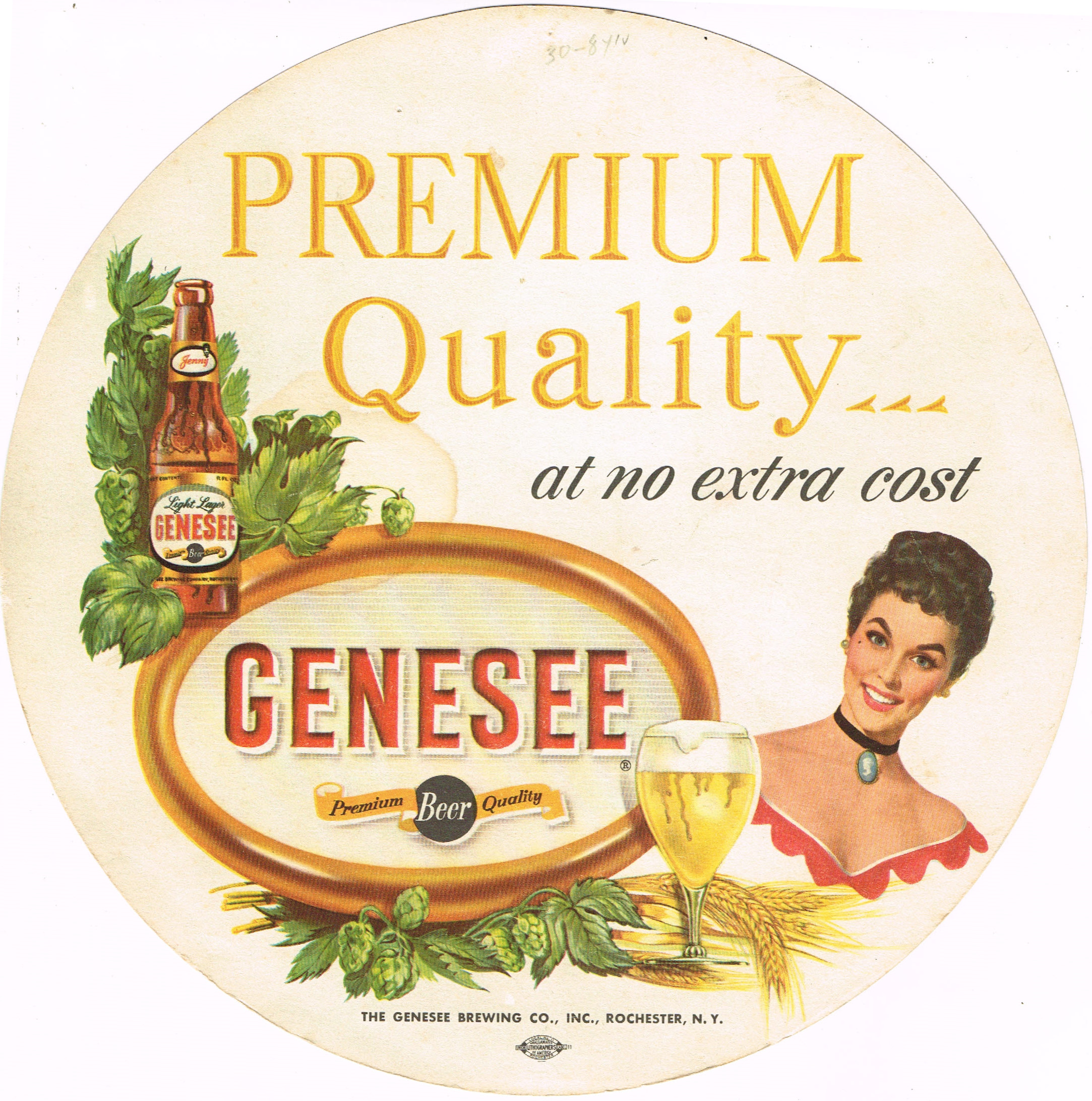 Item #46461 1957 Genesee Beer Tray Liner