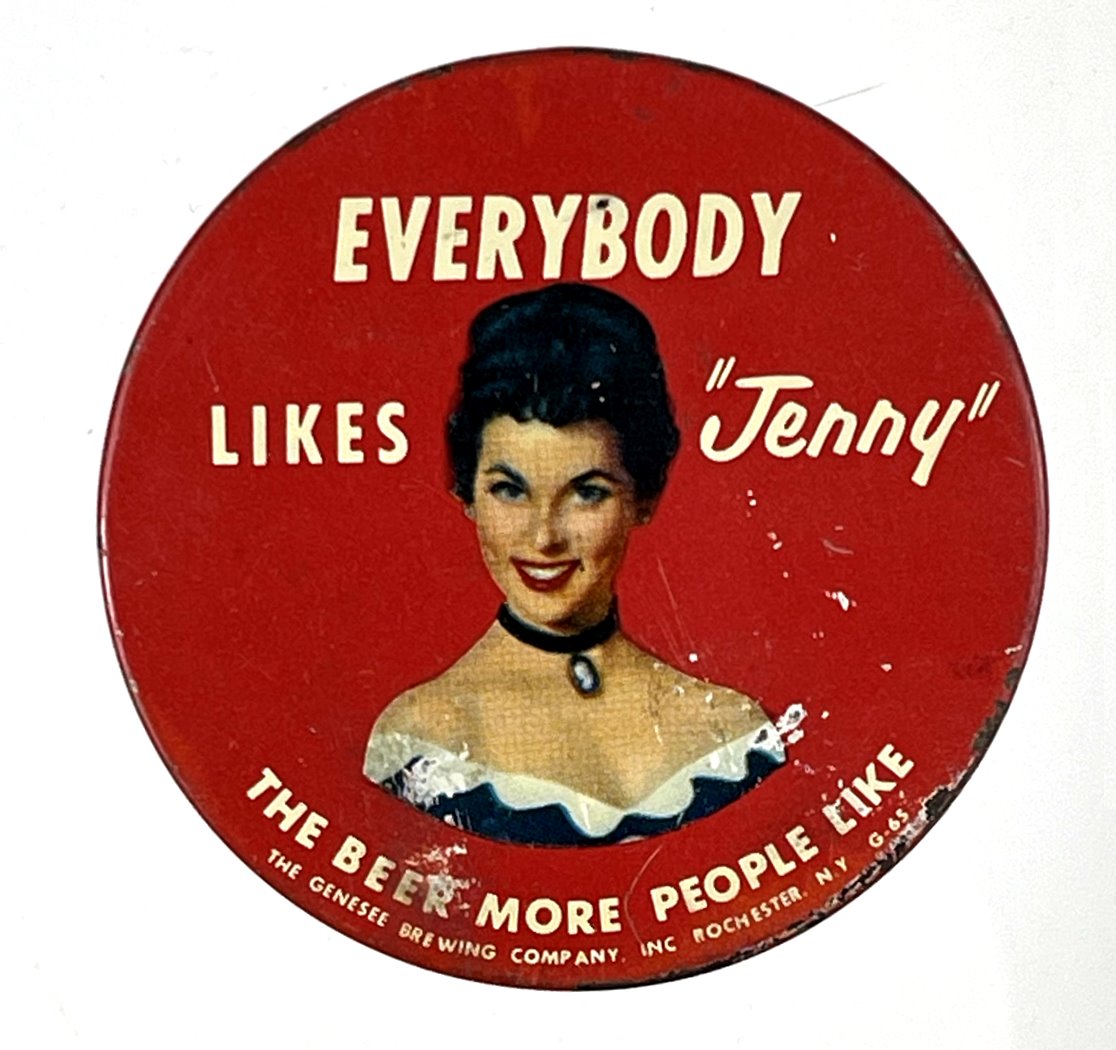 Item #79924 1955 GeneseeBeer "Everybody Likes Jenny" Pinback