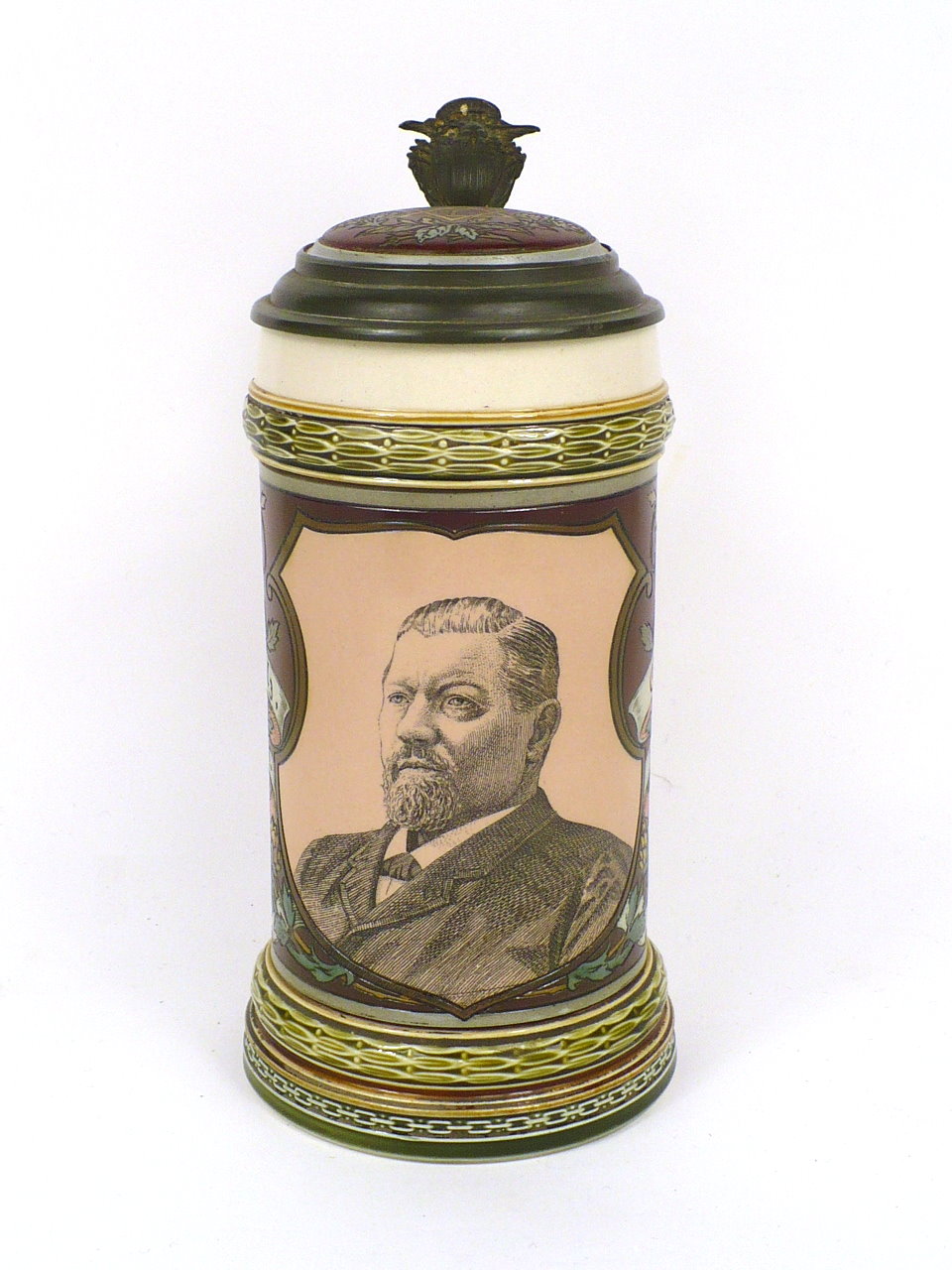 Item #14702 1891 George Ehret Portrait Mettlach Presentation Pre-Pro Mugs