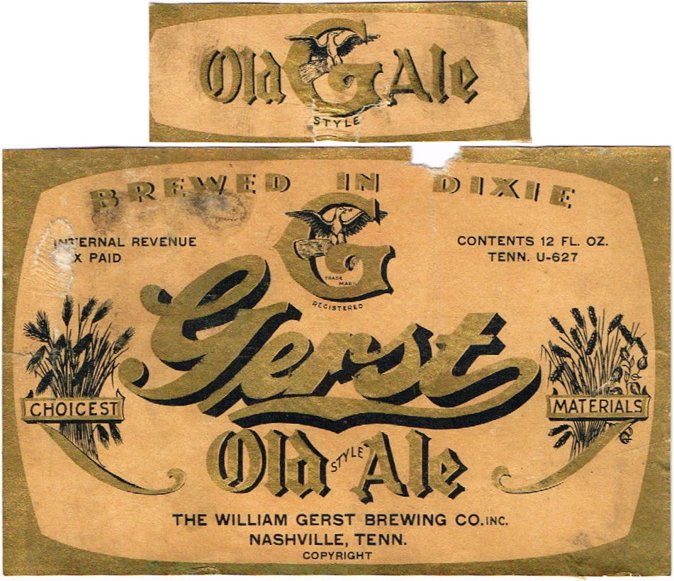 Item #100122 1933 Gerst Old Style Ale Label ES120-07