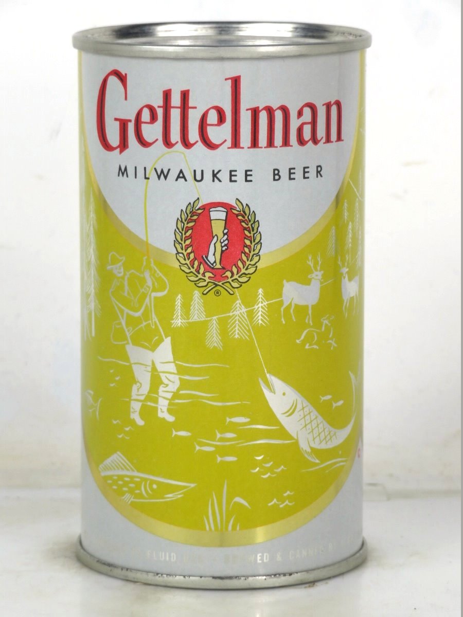 Item #98703 1956 Gettelman Milwaukee Beer (Yellow) Flat Top Can 69-14.2a
