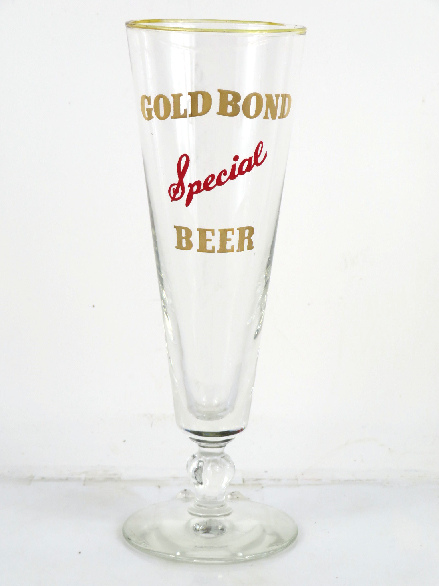 Item #95939 1934 Gold Bond Beer Stemmed ACL Drinking Glass