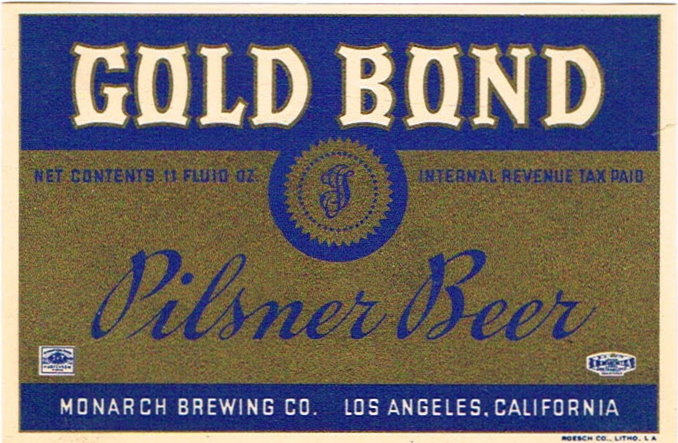 Item #23933 1936 Gold Bond Pilsner Beer Label WS19-12