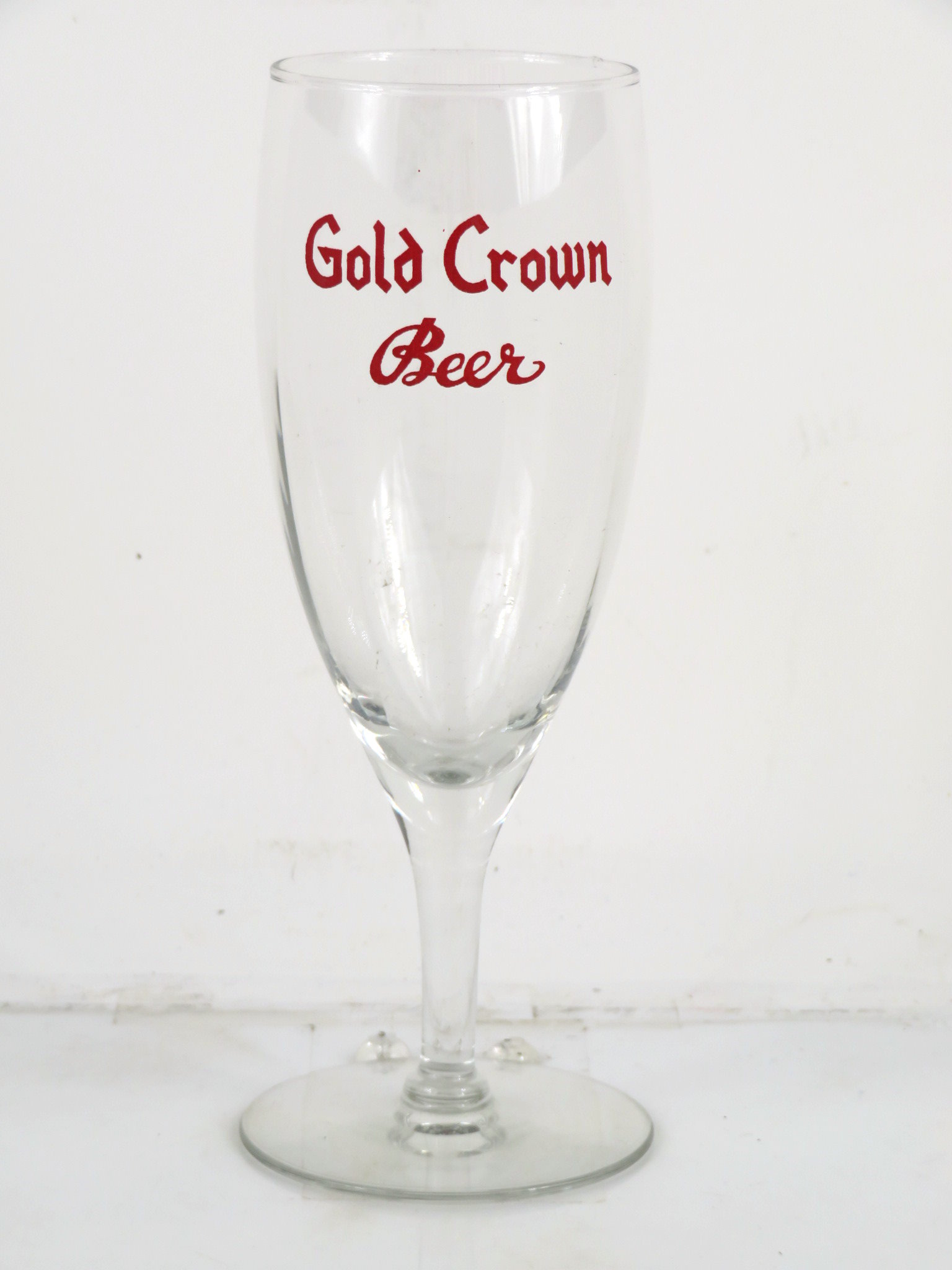 Item #33663 1949 Gold Crown Beer Stemmed ACL Drinking Glass