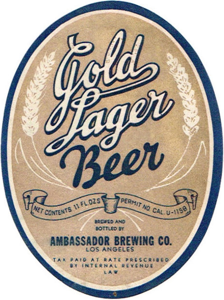 Item #13318 1937 Gold Lager Beer Label WS8-25