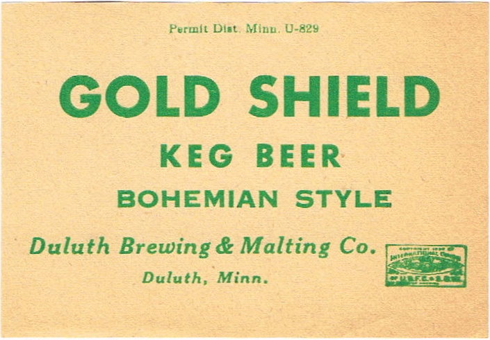 Item #100411 1940 Gold Shield Keg Beer Dupe Label CS78-X Unpictured