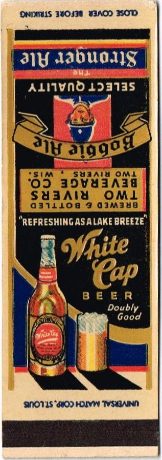 Item #3188 1938 White Cap Beer/Bobbie Ale Matchcover WI-TR-4