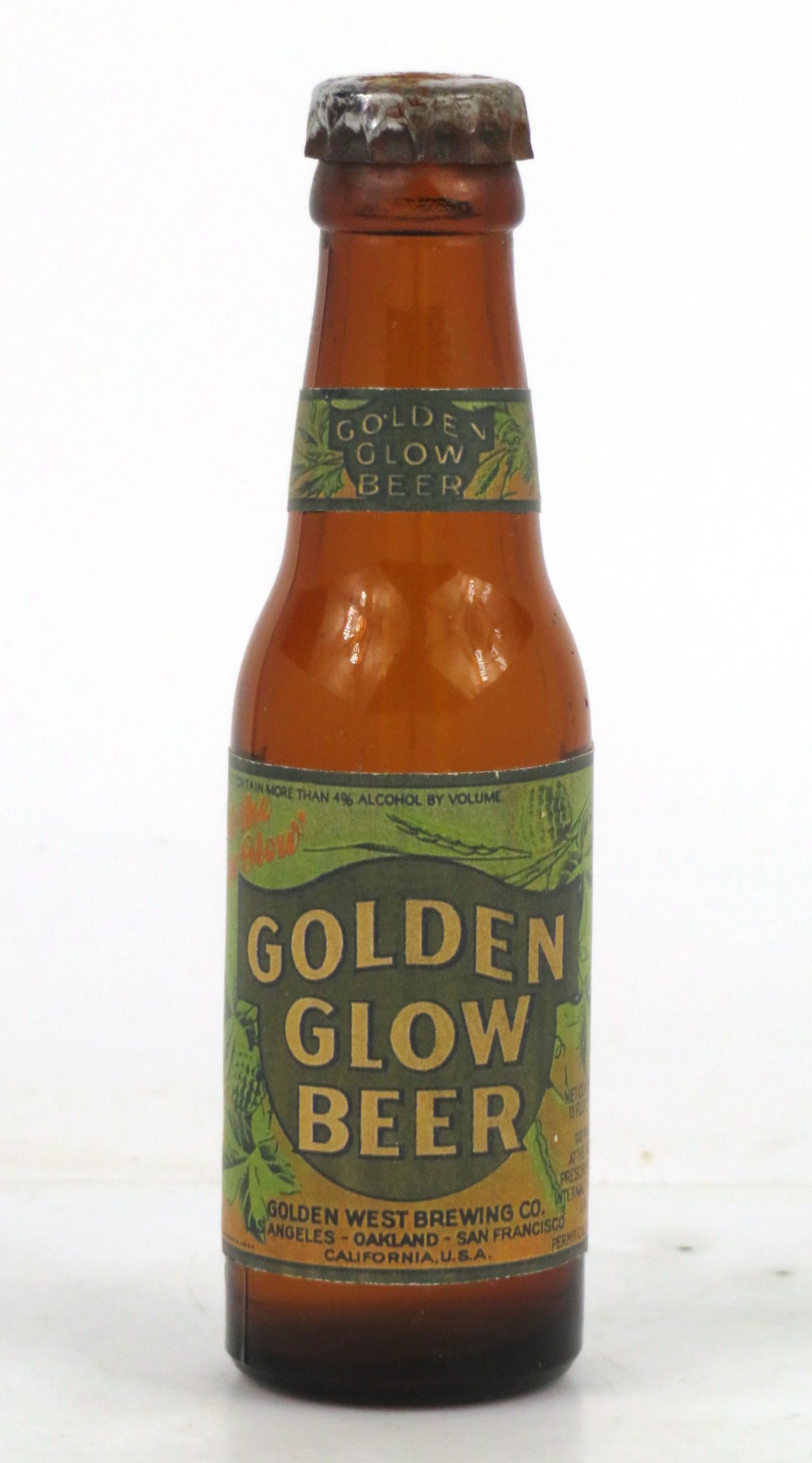 Item #11381 1938 Golden Glow Beer Mini Bottle