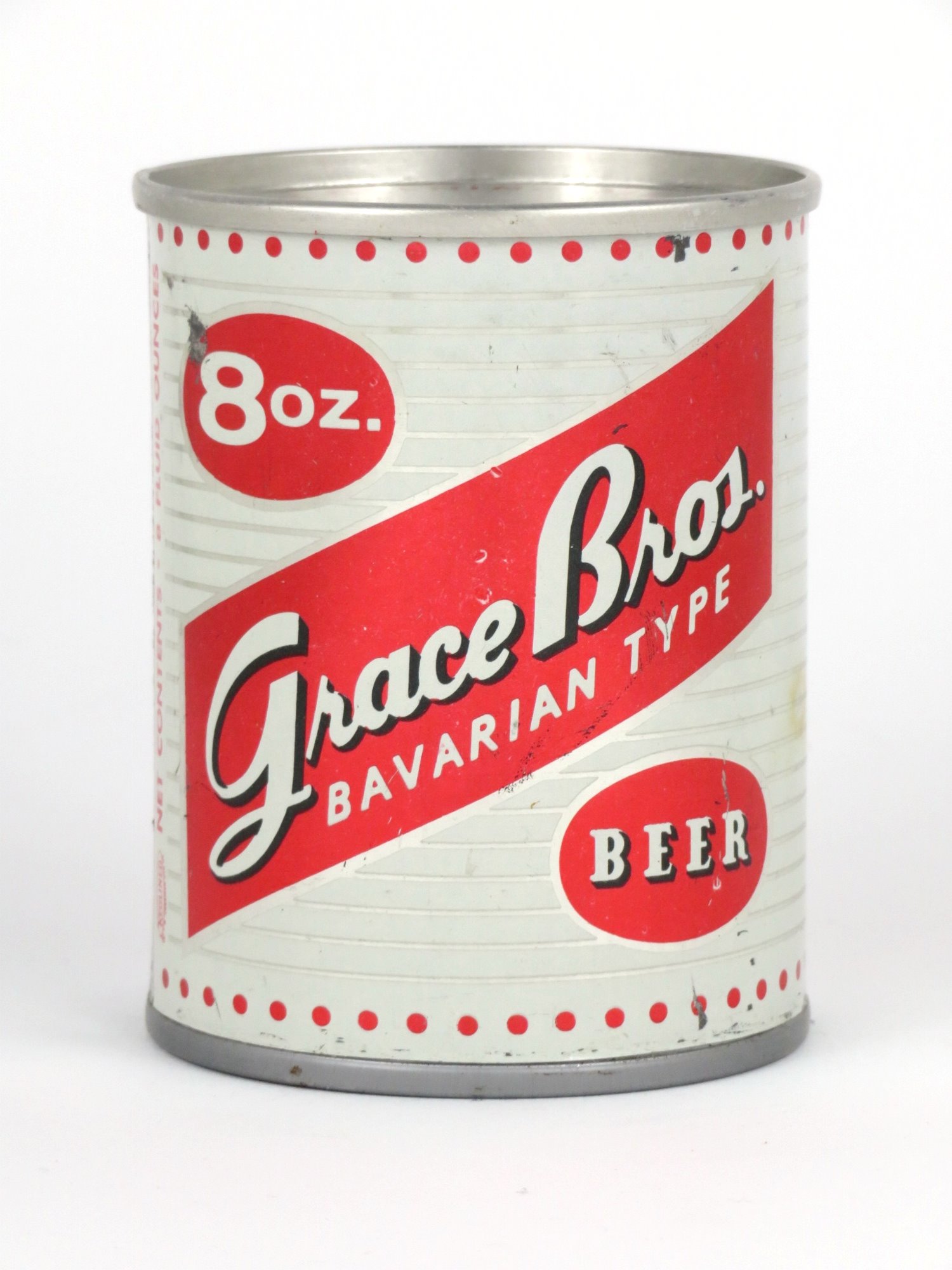 Item #12891 1952 Grace Bros. Bavarian Type Beer 7 to 8oz Can 241-29.1
