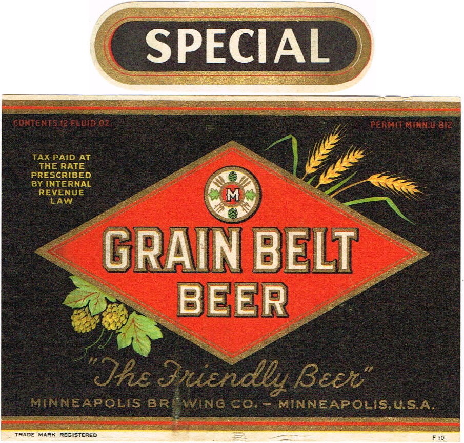 Item #100369 1938 Grain Belt Beer Label CS91-11
