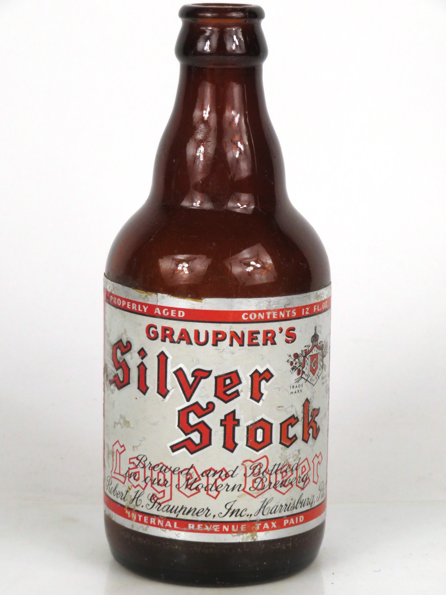 Item #30810 1945 Graupner's Silver Stock Lager Beer Steinie Bottle