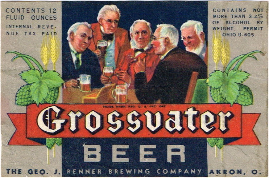 Item #64919 1936 Grossvater Beer Dupe Label OH11-23