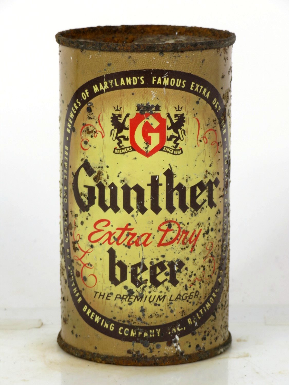 Item #38647 1957 Gunther Extra Dry Beer Flat Top Can 78-25.1