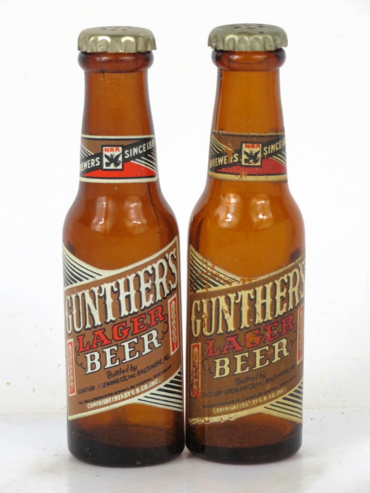 Item #88490 1933 Gunther's Lager Beer S&P Mini Bottle