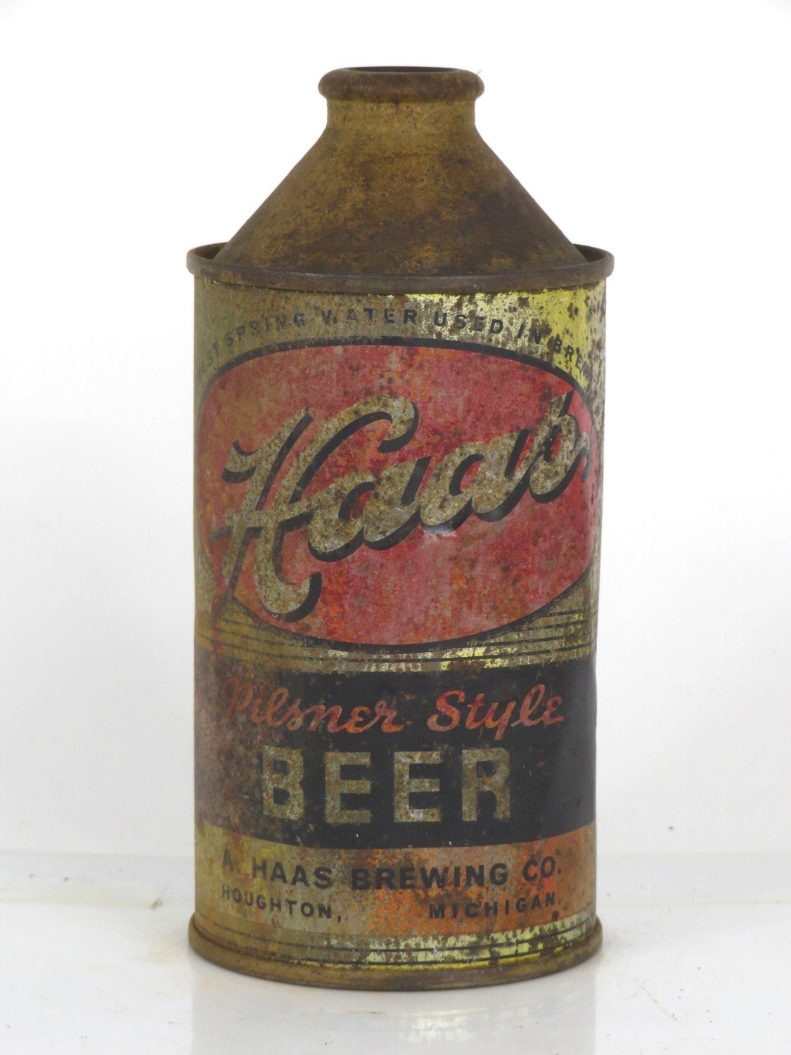 Item #103507 1940 Haas Pilsner Beer Cone Top Can 168-10