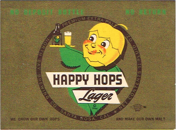 Item #19962 1950 Happy Hops Lager Beer Label WS55-11