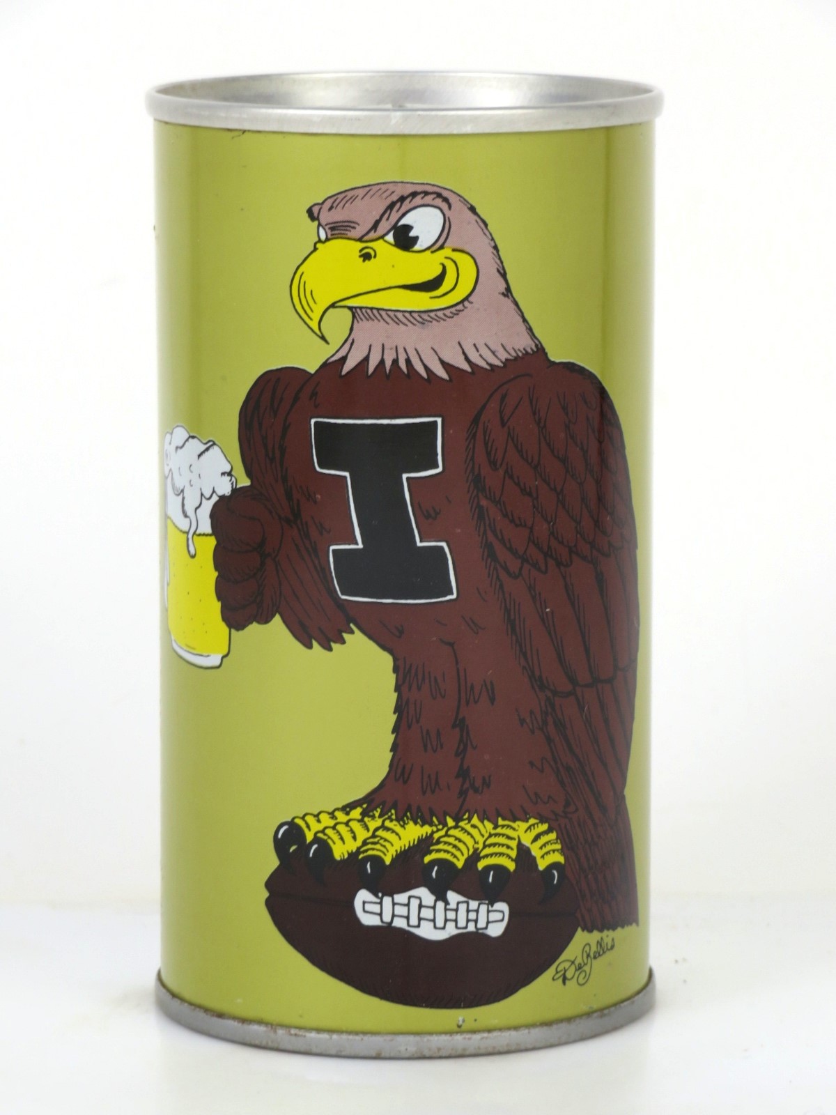 Item #3705 1980 Hawkeye Beer Football Tab Top Can T74-22