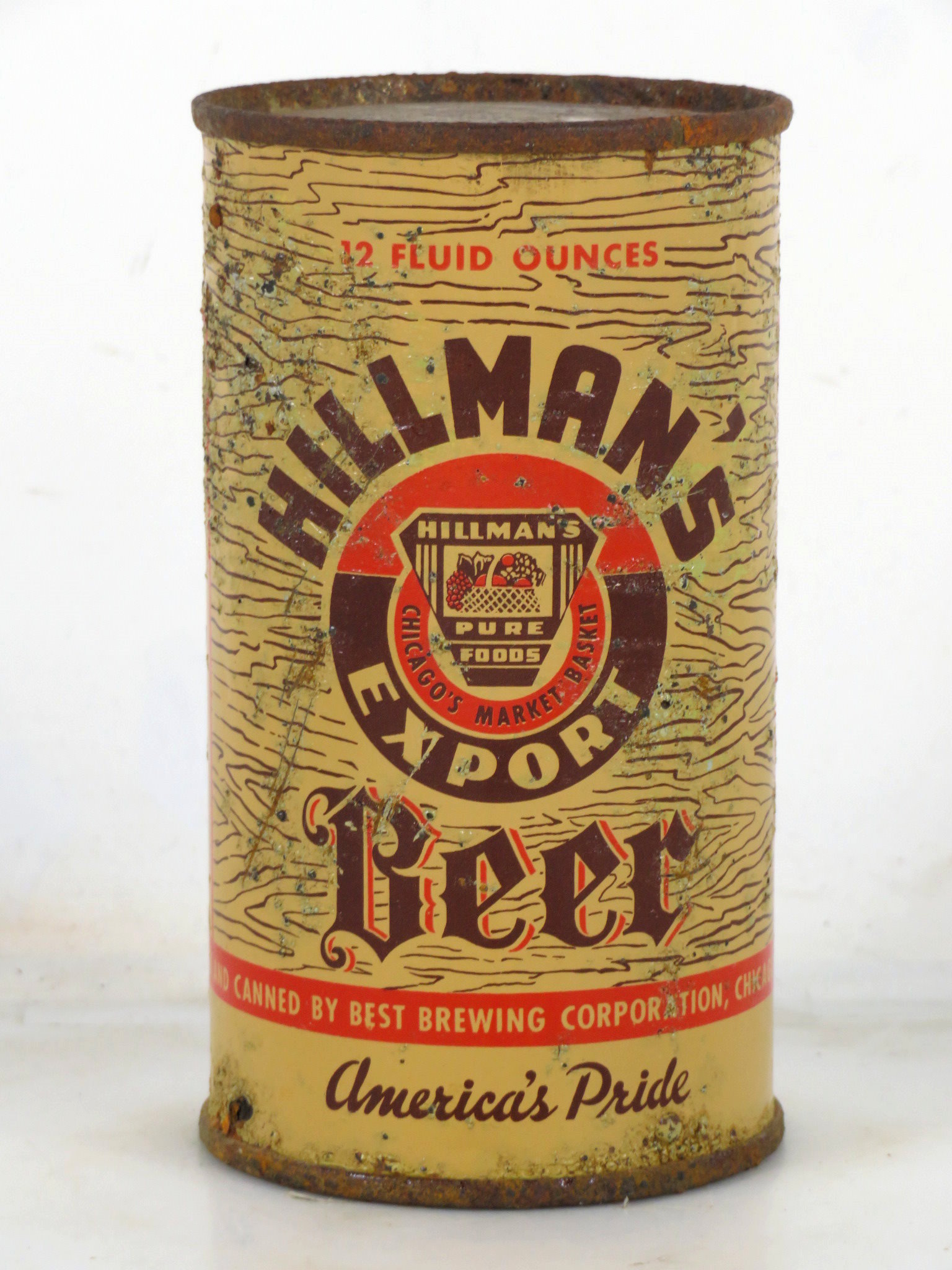 Item #98060 1950 Hillman's Export Beer Flat Top Can OI-396