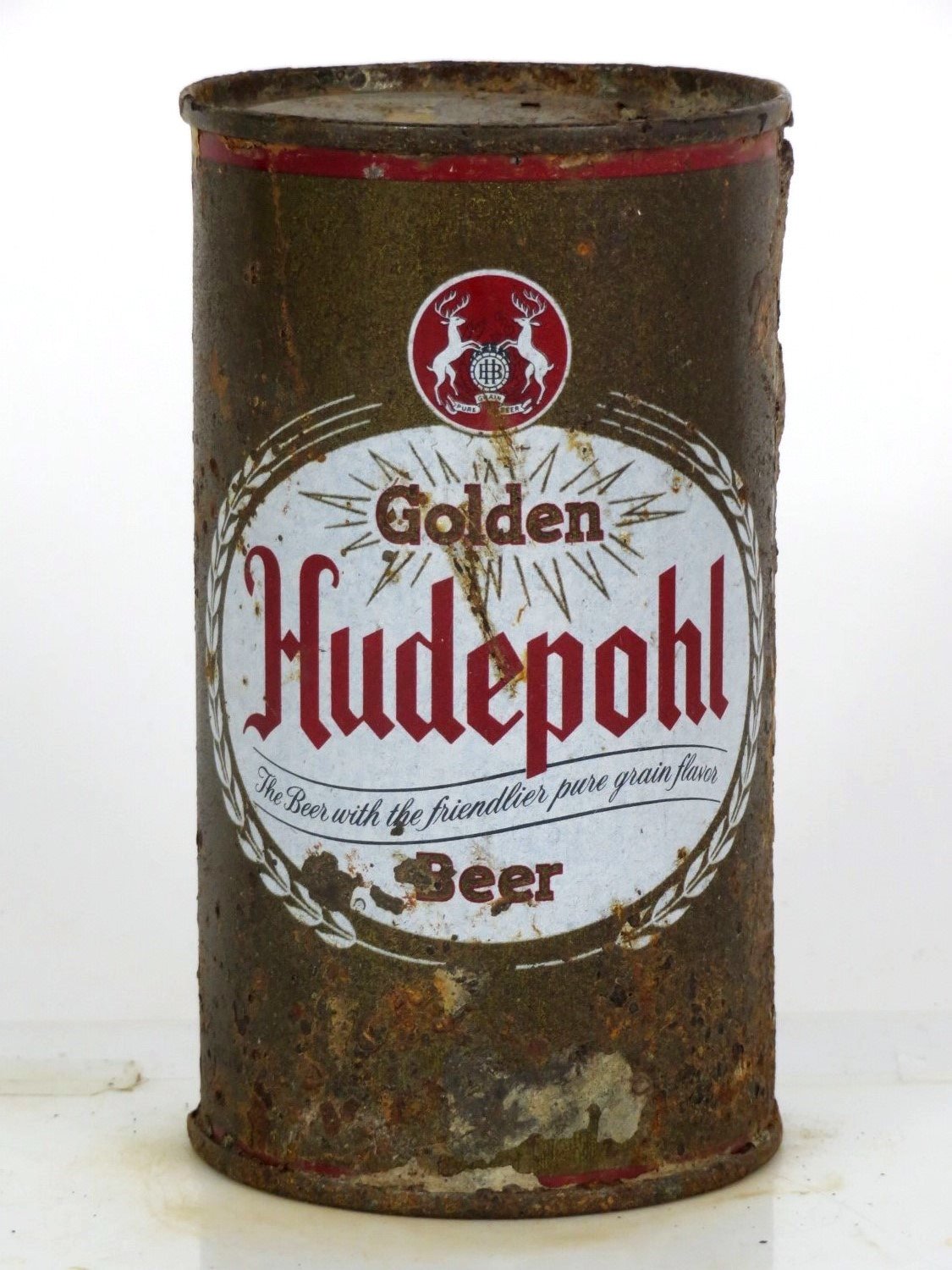 Item #38643 1952 Hudepohl Golden Beer Flat Top Can 84-11