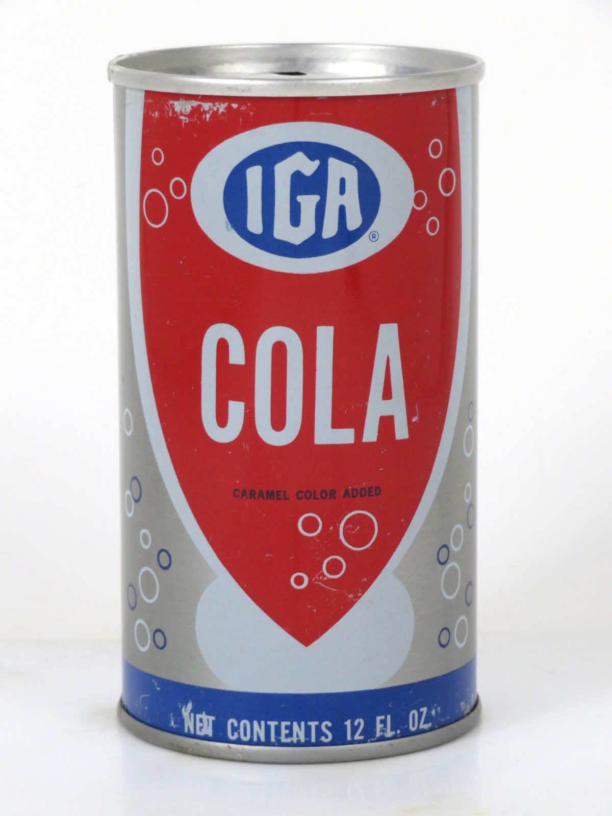 Item #110007 1972 IGA Black Cola (v2) Chicago Illinois Tab Top Can