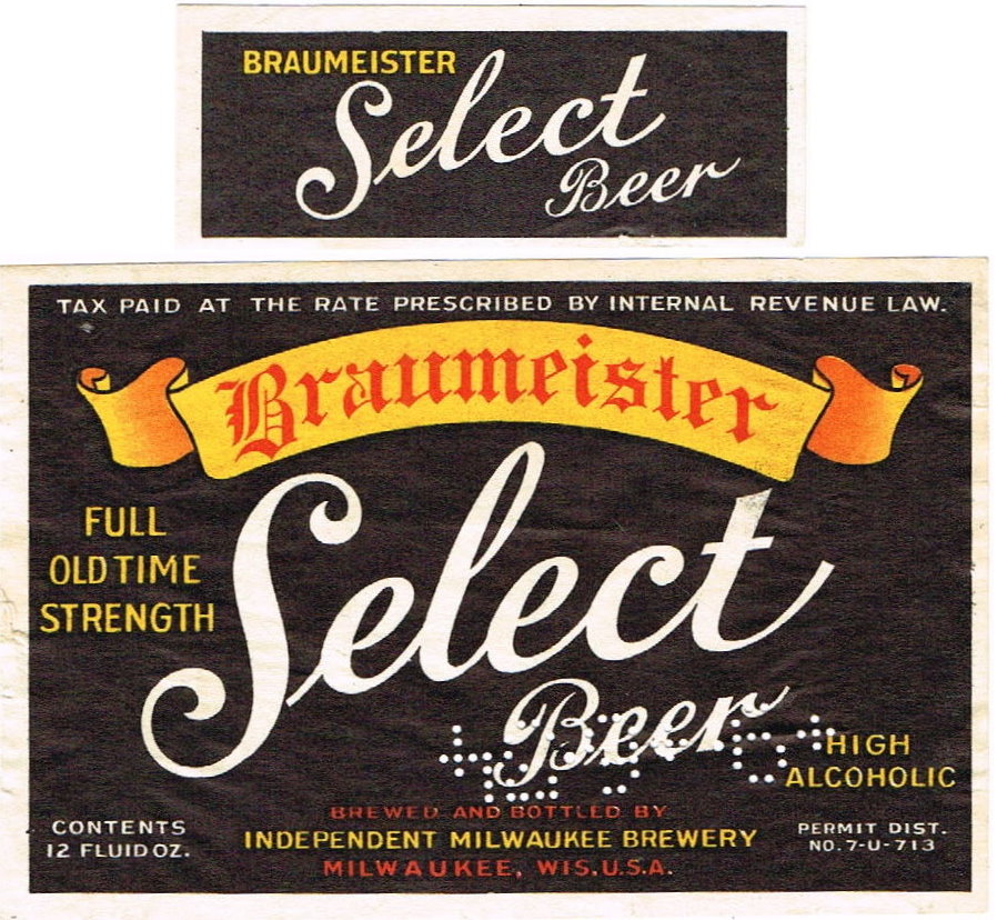 Item #51624 1933 Independent Select Beer Label WI311-35