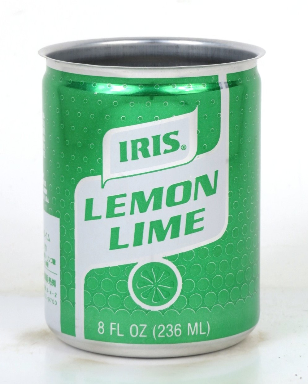 Item #101706 1980 Iris Lemon Lime Soda Los Angeles to Japan Tab Top Can