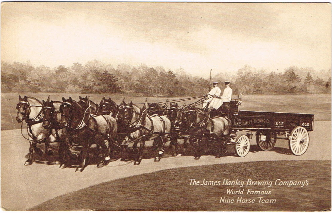 Item #90844 1934 James Hanley Brewery Nine Horse Team (v3) Post Card