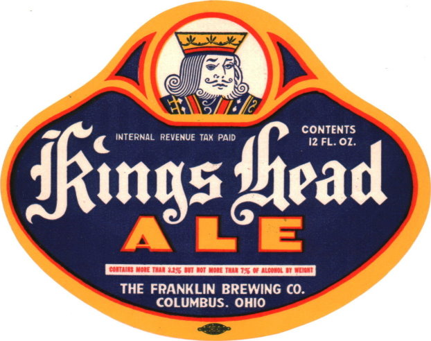 Item #21122 1937 Kings Head Ale Label OH51-22