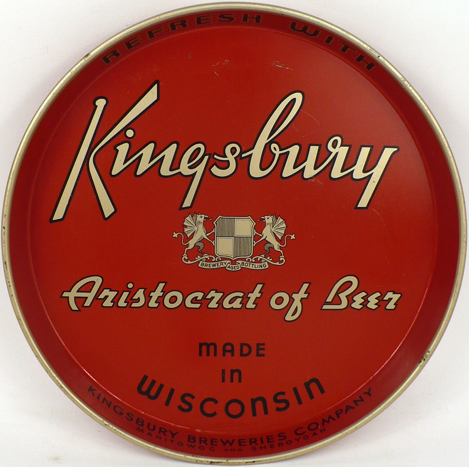 Item #29424 1952 Kingsbury Beer Serving Tray