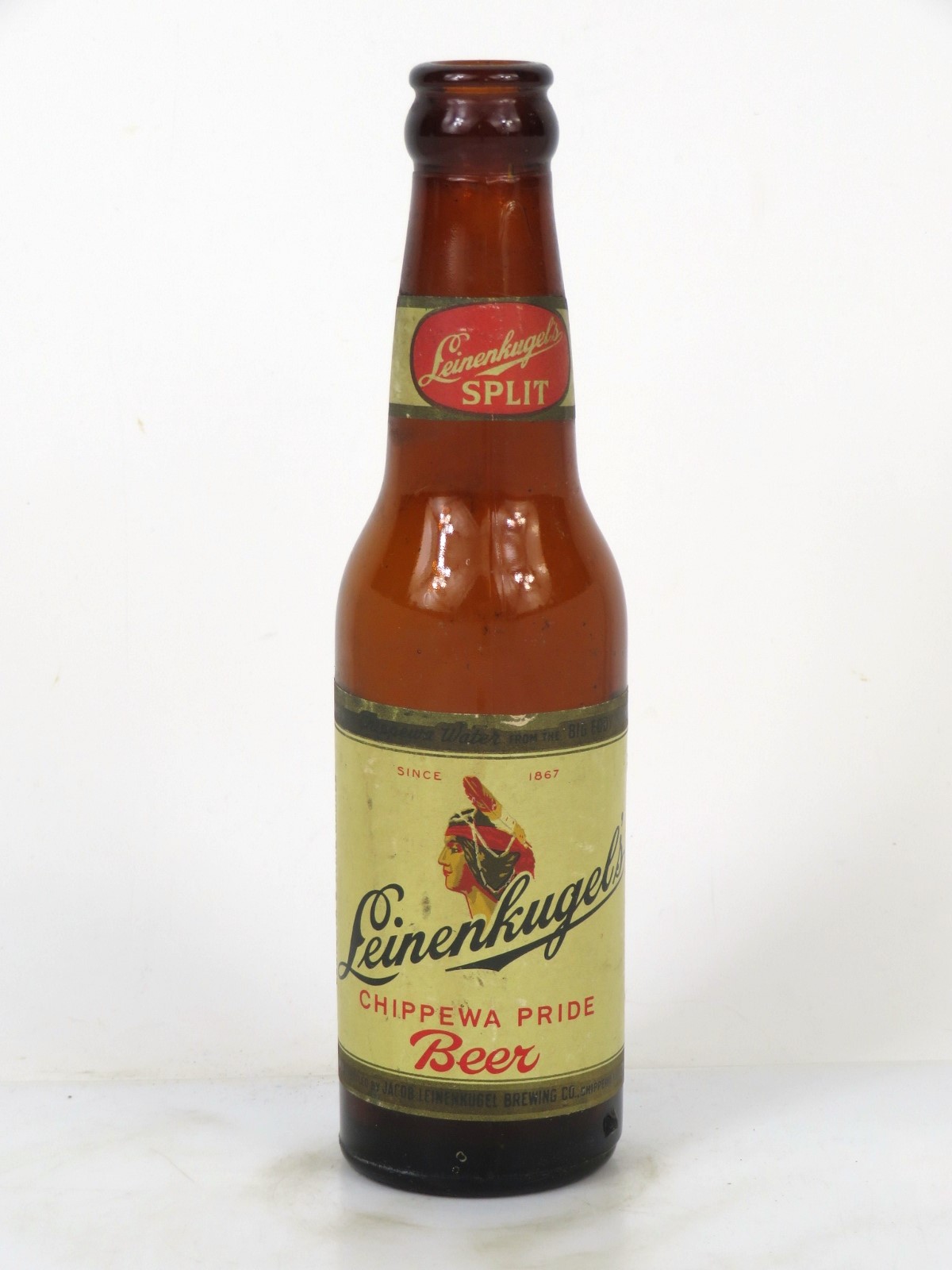 Item #87911 1950 Leinenkugel's Beer "Split" Bottle