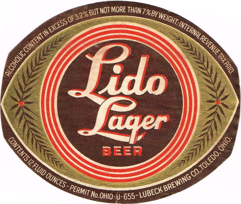 Item #110189 1935 Lido Lager Beer Dupe Label OH89-18