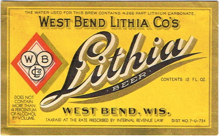 Item #100523 1933 Lithia Beer Label WI525-12
