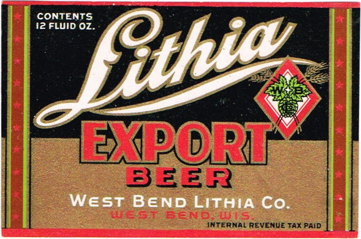 Item #17605 1942 Lithia Export Beer Label WI525-21