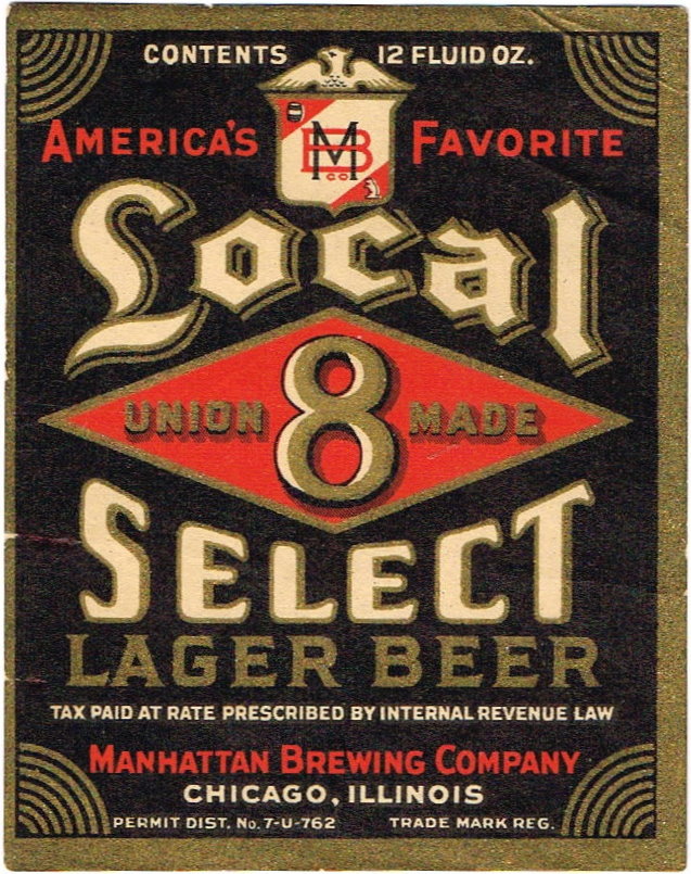 Item #74647 1934 Local 8 Select Lager Beer Label IL34-10