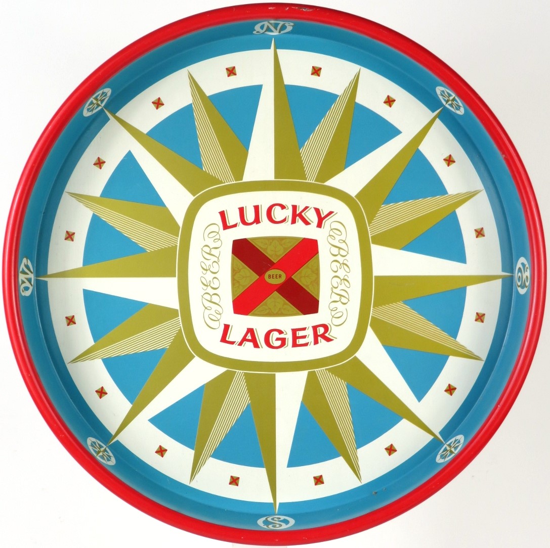 Item #13299 1957 Lucky Lager Beer Serving Tray
