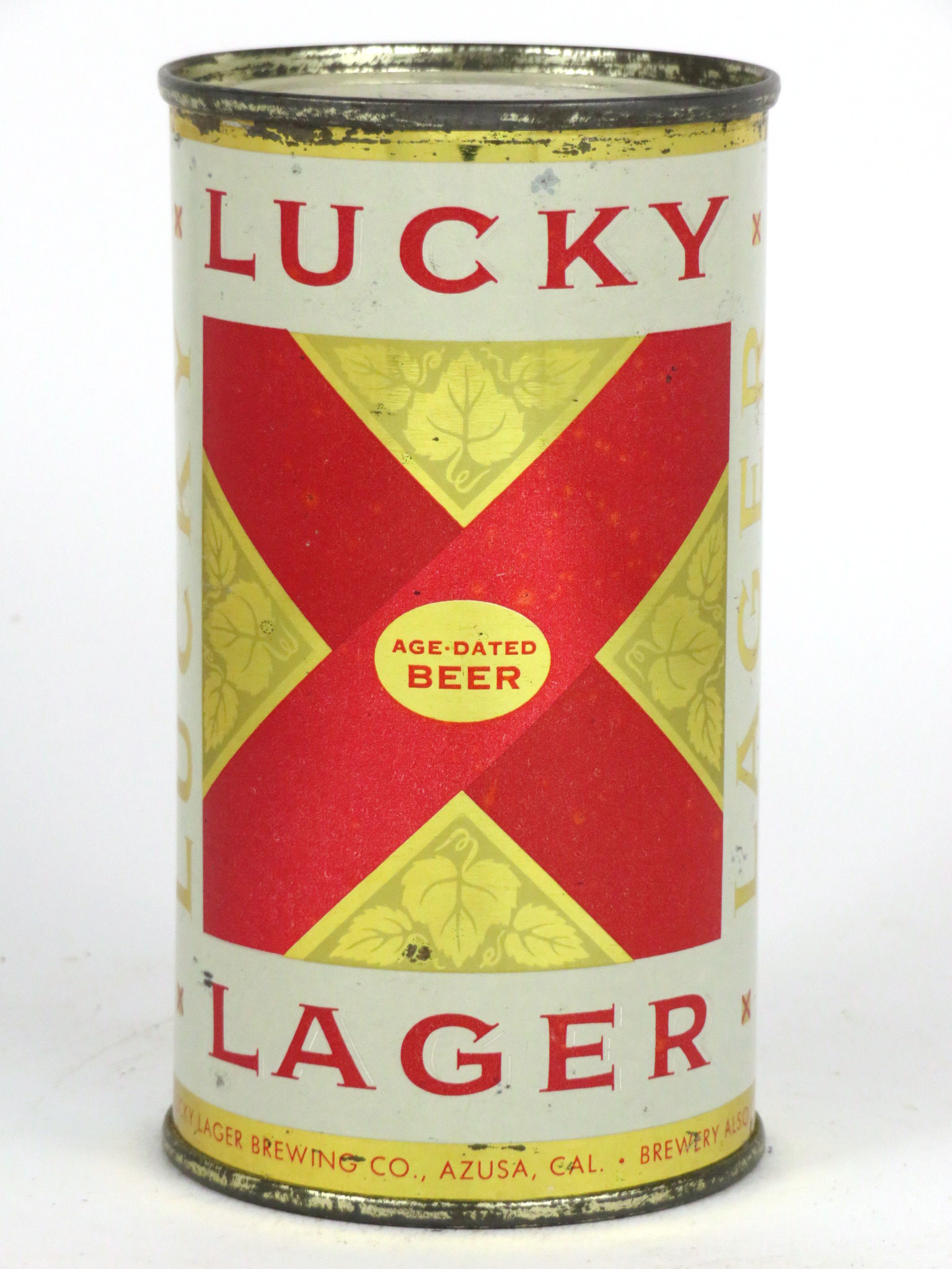 Item #94504 1960 Lucky Lager Beer Flat Top Can 92-30v Unpictured.