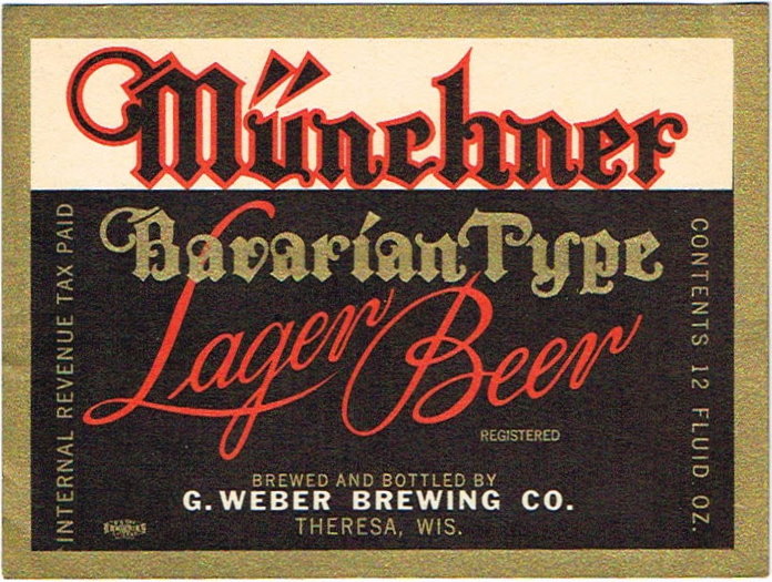 Item #29954 1938 Műnchner Lager Beer Dupe Label WI490-05