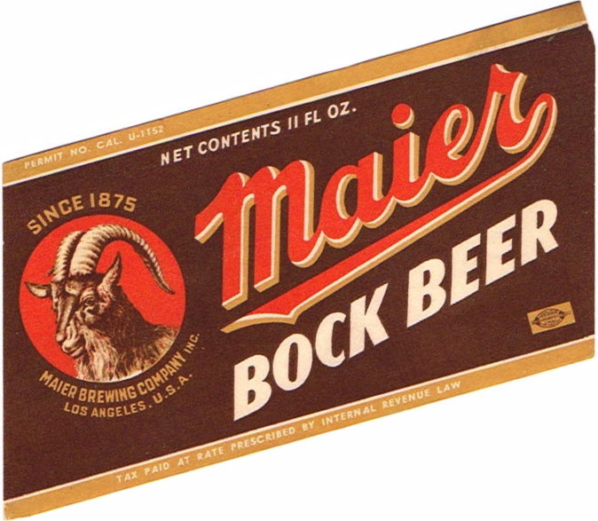 Item #13233 1933 Maier Bock Beer Label WS17-09