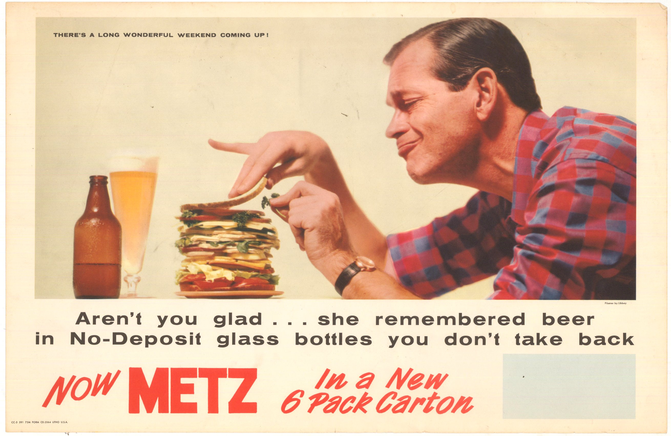 Item #79945 1957 Metz Beer Sign