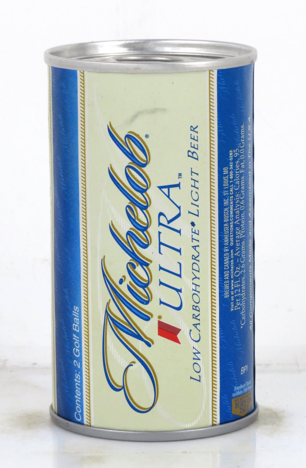 Item #96702 1998 Michelob Ultra Beer Golf Ball Can Tab Top Can