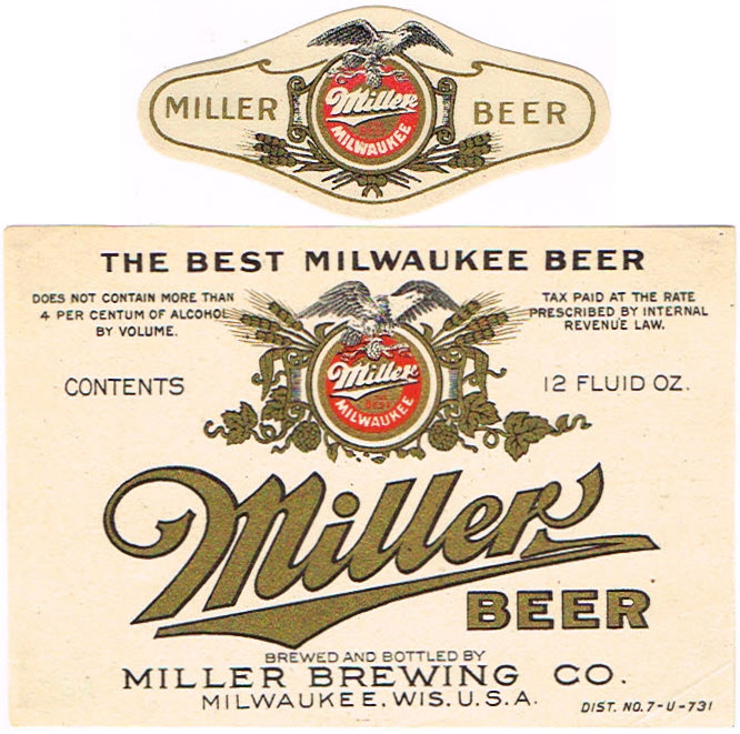 Item #91085 1933 Miller Beer Label WI287-42v2
