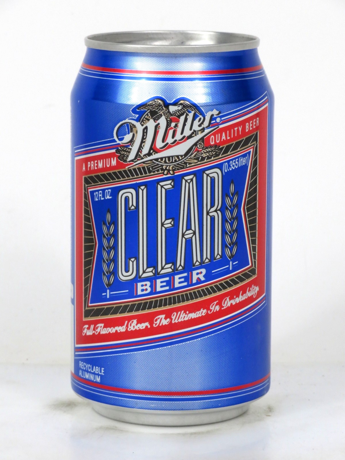 Item #100981 1992 Miller Clear Beer (prototype) Tab Top Can T116-34v2.3z