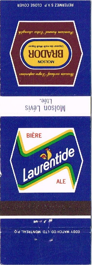 Item #86827 1978 Molson Brador Beer/Laurentide Ale Matchcover CAN-Q-MOL-9