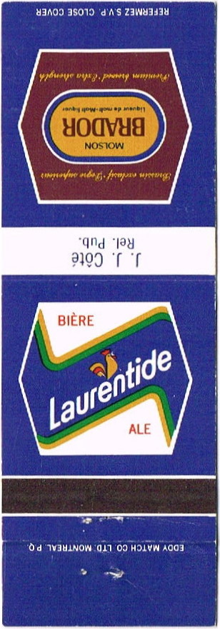 Item #86919 1978 Molson Brador Beer/Laurentide Ale Matchcover CAN-Q-MOL-7