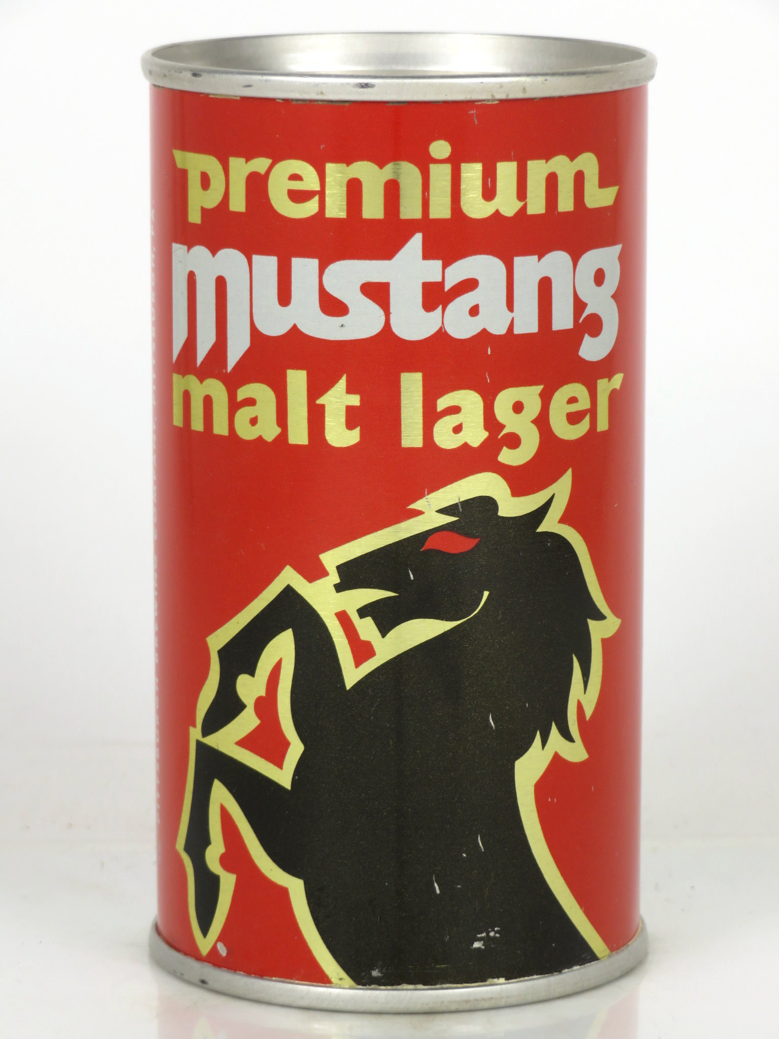 Item #1447 1972 Mustang Malt Lager Beer Flat Top Can 101-05
